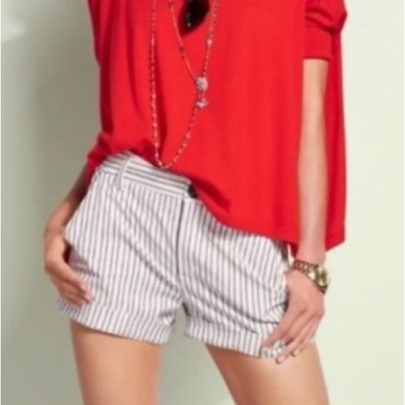 CAbi | Shorts | Cabi 545 Viva Shorts White With Black Strips | Poshmark
